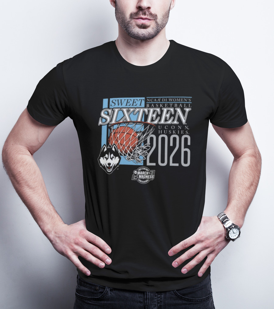 NCAA DI Women's Basketball Sweet Sixteen UConn Huskies 2026 T-Shirt