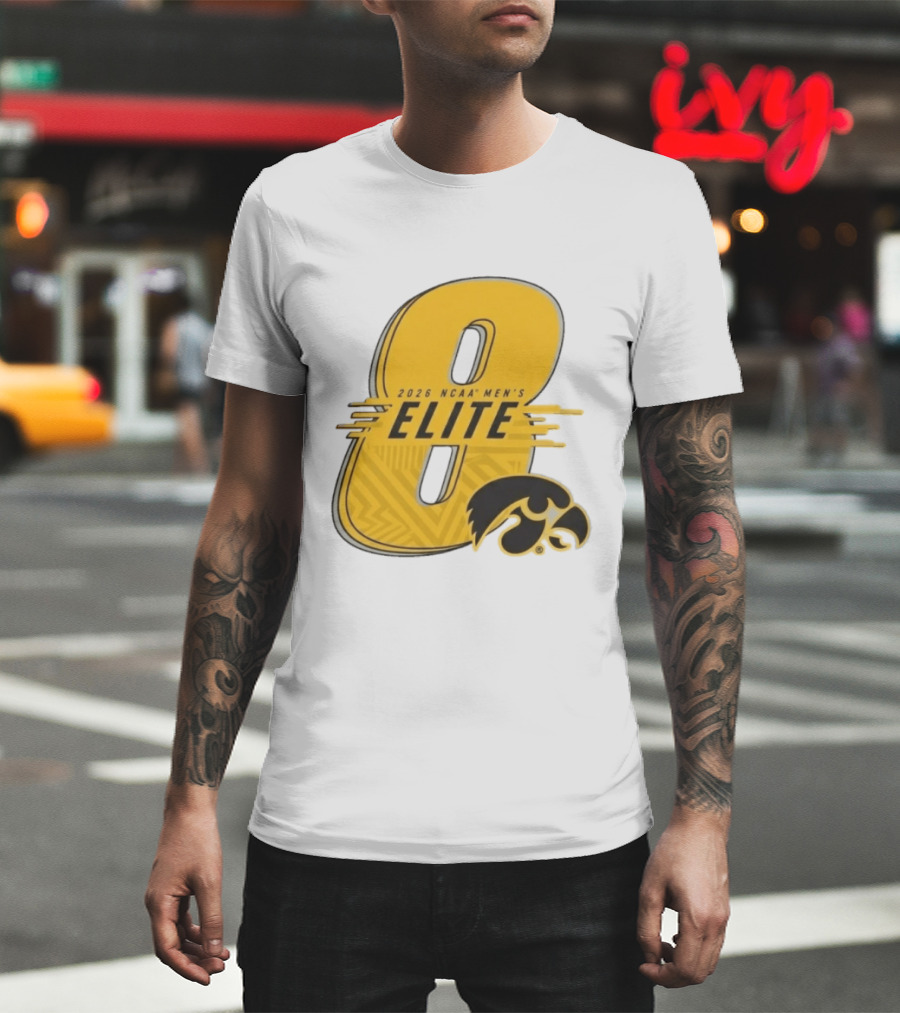 2026 NCAA Men's Elite 8 Iowa Hawkeyes Fan Gear T-Shirt