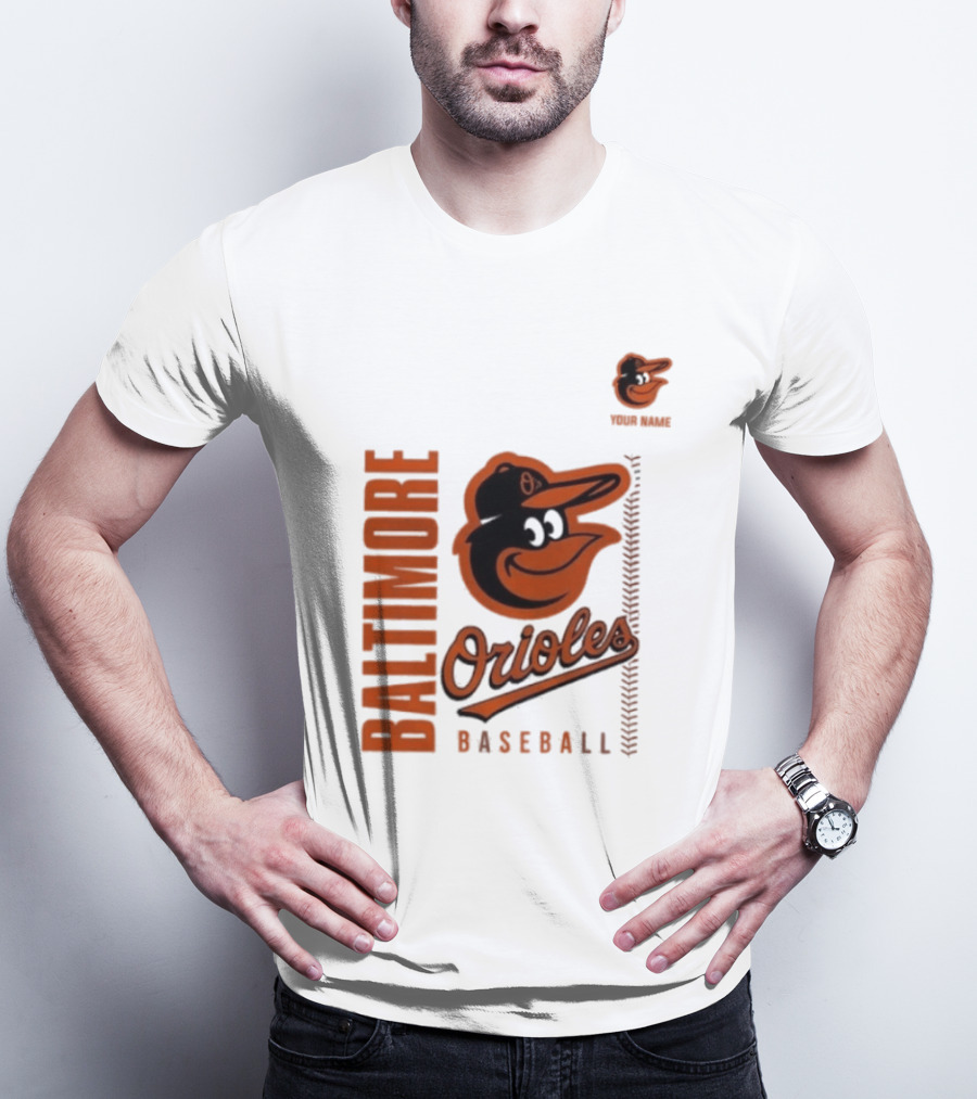 Baltimore Orioles Baseball Team Logo With Mascot Bird T-Shirt
