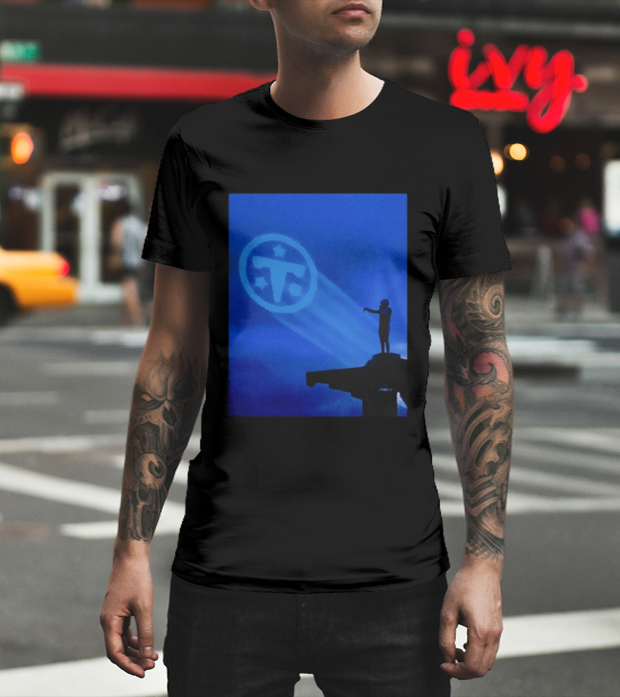 Tennessee Titans Bat Signal Navy Blue Fan Gear T-Shirt