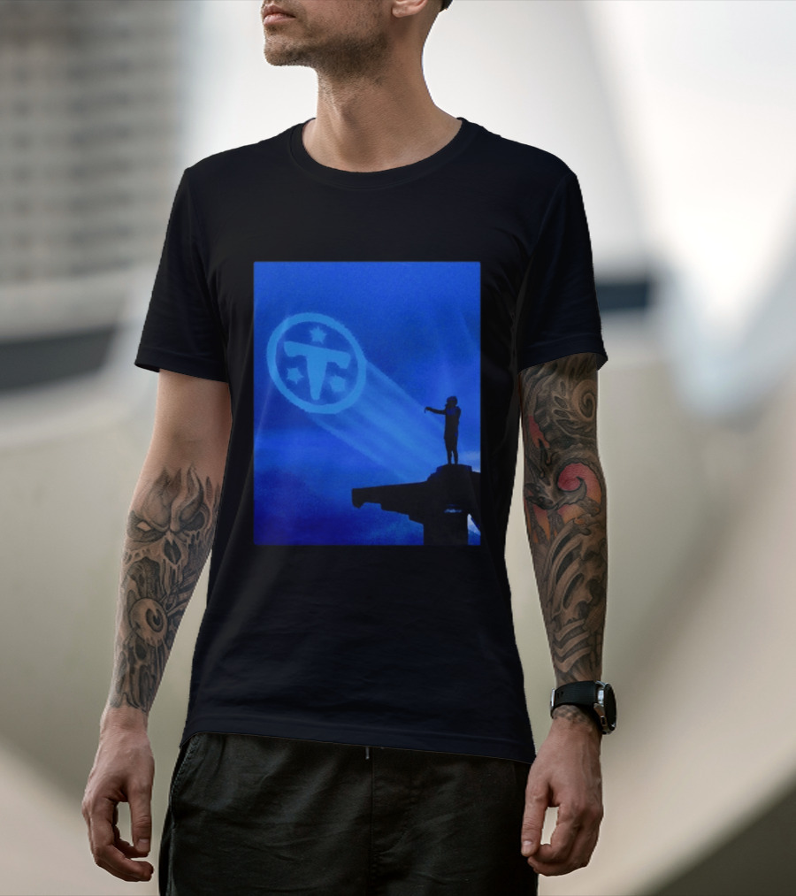 Tennessee Titans Bat Signal Navy Blue Fan Gear T-Shirt