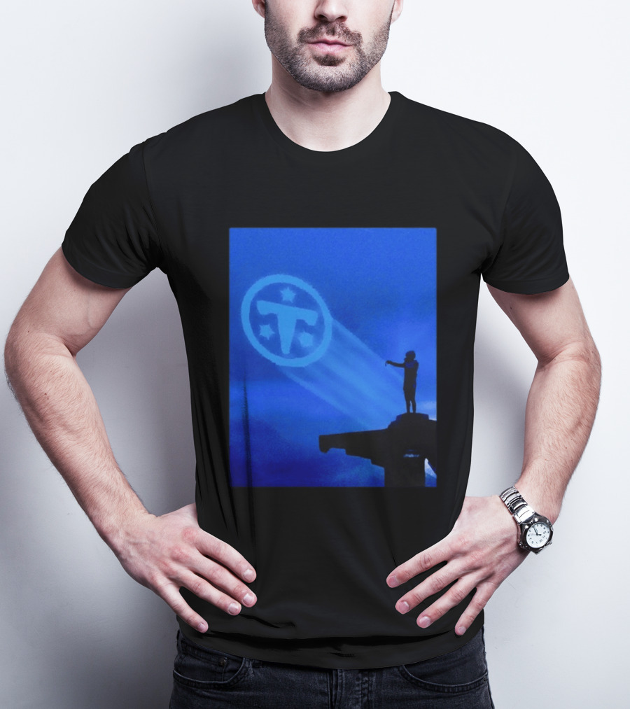 Tennessee Titans Bat Signal Navy Blue Fan Gear T-Shirt