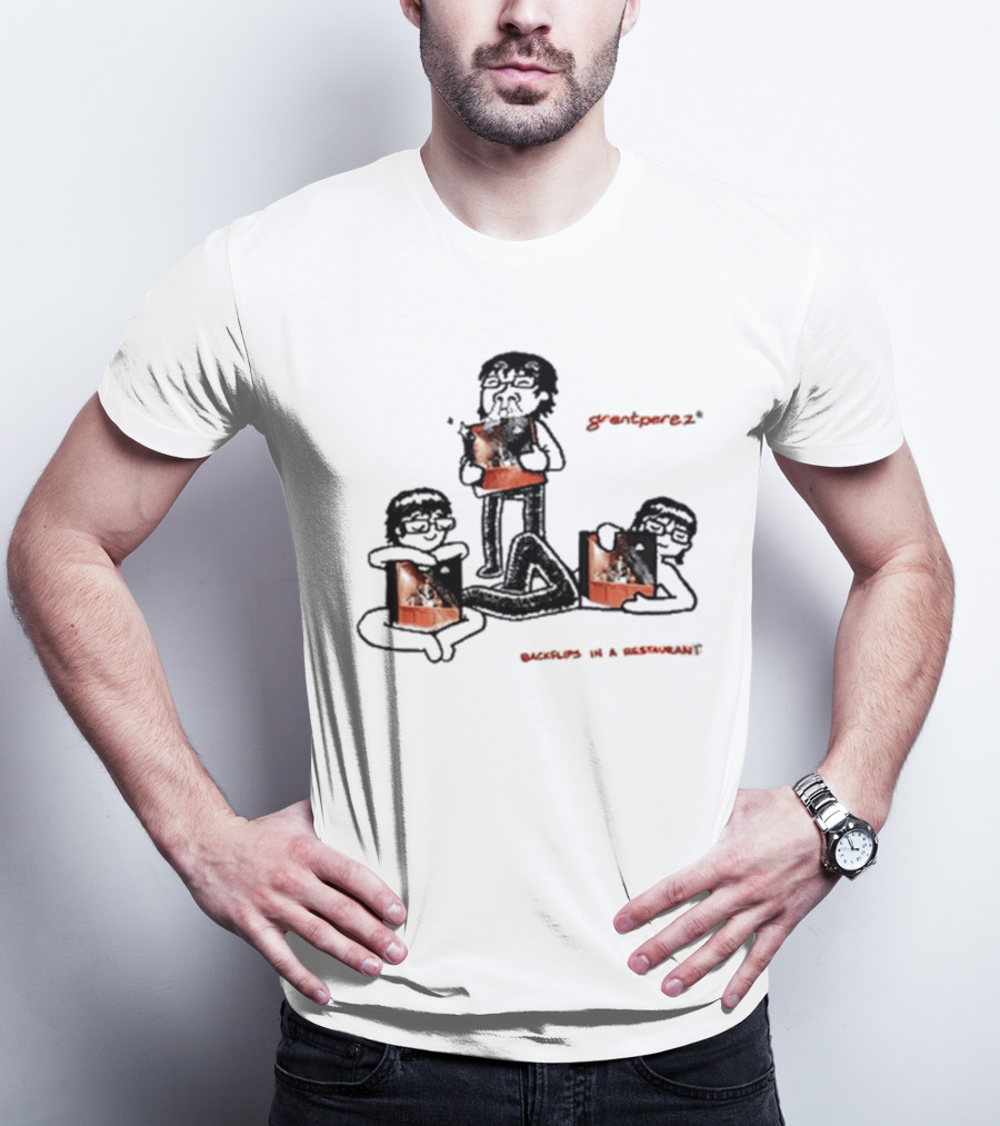 Backflips In A Restaurant Tour Grantperez Sketch T-Shirt