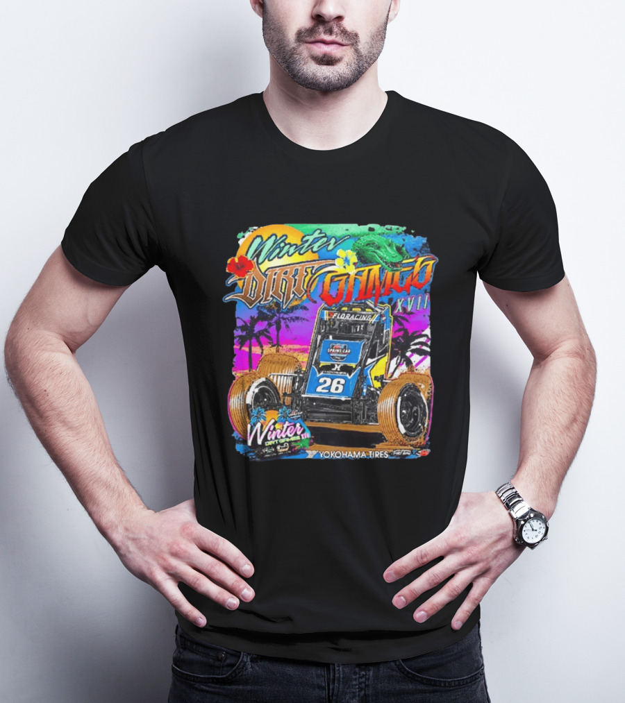 Winter Dirt Games XVII Sprint Car Yokohama Tires FloRacing 26 Tropical T-Shirt