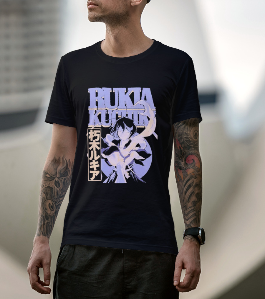 Bleach Rukia Kuchiki Anime Character Illustration Japanese T-Shirt