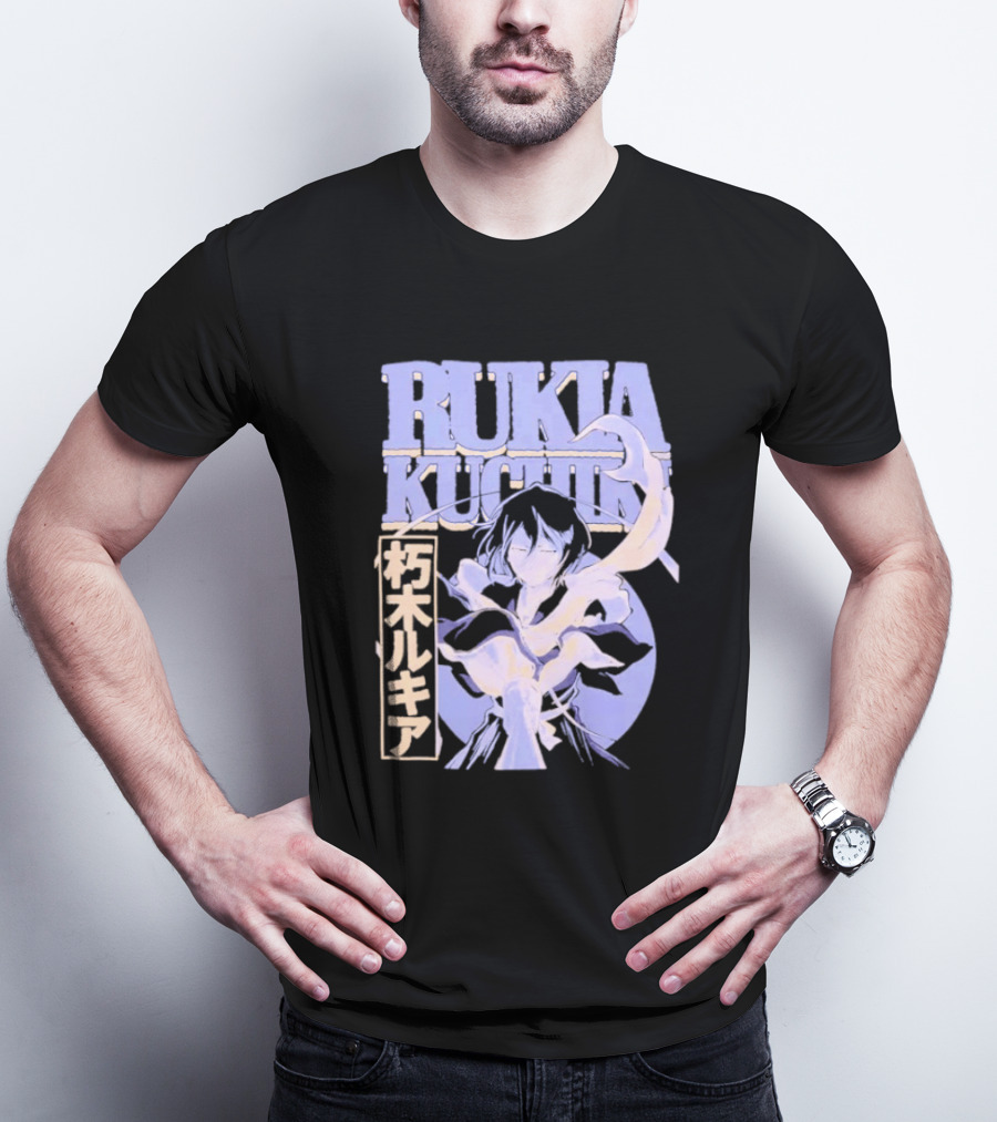 Bleach Rukia Kuchiki Anime Character Illustration Japanese T-Shirt