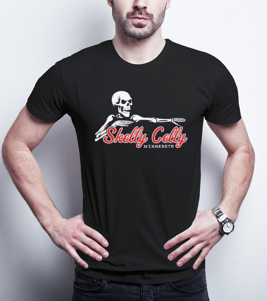 Skelly Celly Minnesota Twins Skeleton Celebration T-Shirt