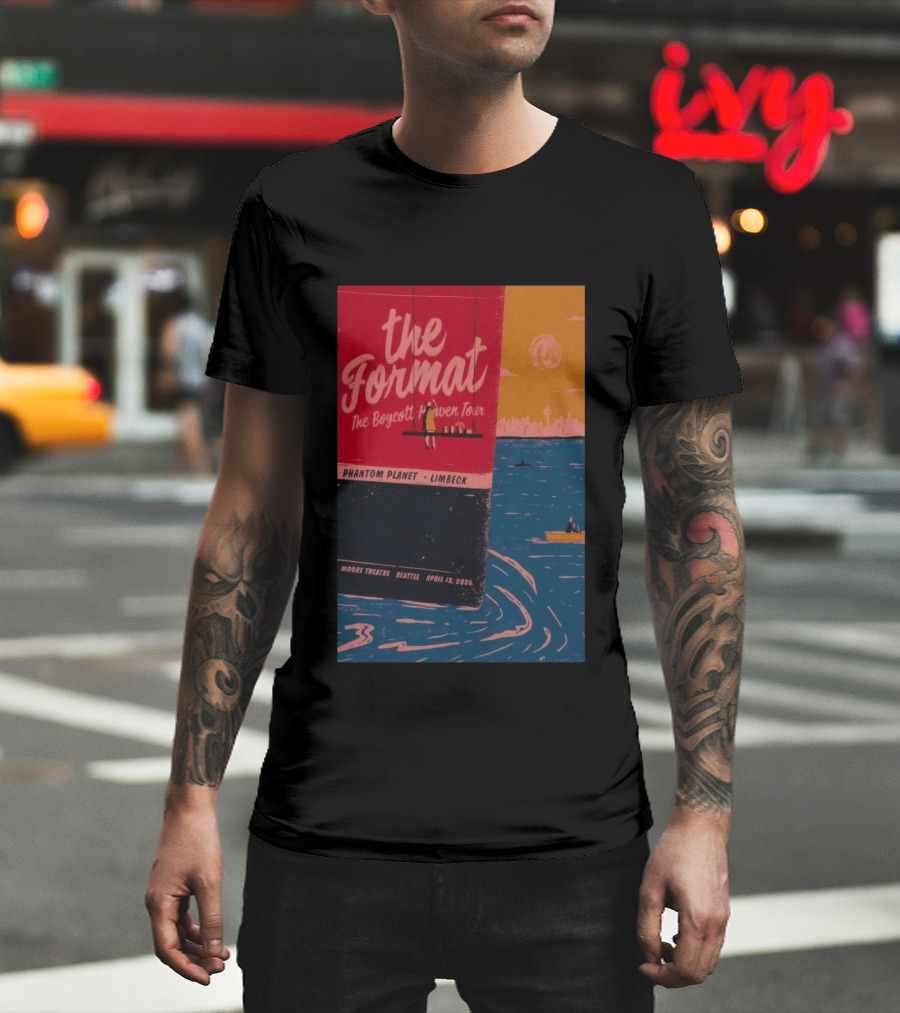 The Format Boycott Heaven Tour Moore Theatre Seattle April 13 2026 Phantom Planet Limbeck T-Shirt