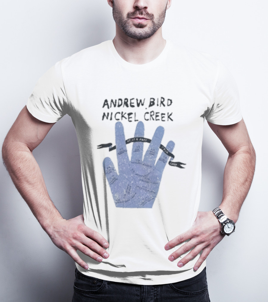 Andrew Bird Nickel Creek Blue Hand Visual T-Shirt