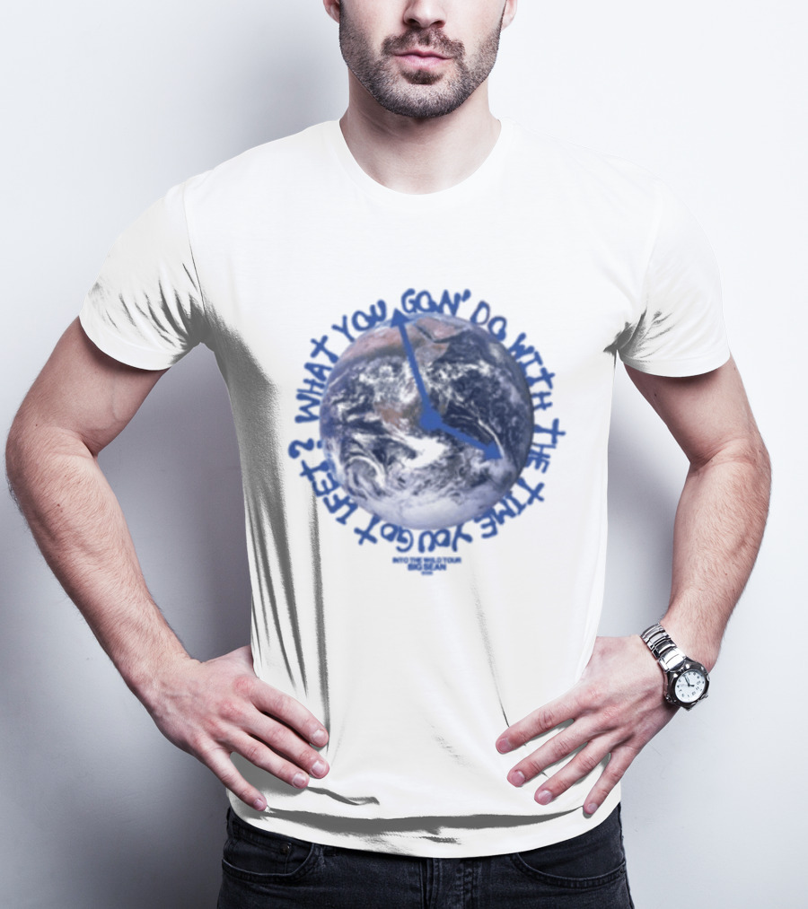 Big Sean Into The W!ld Tour Earth Image With Blue T-Shirt