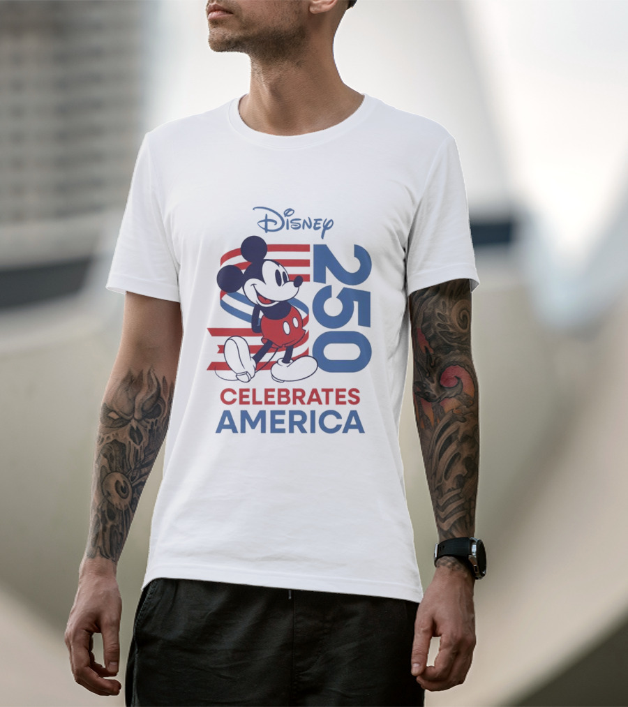 Disney Celebrates America Mickey Mouse 250 USA Patriotic Vibe T-Shirt