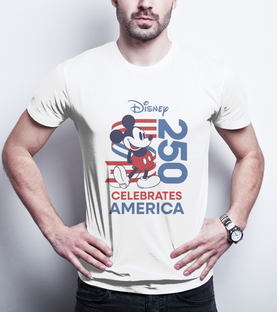 Disney Celebrates America Mickey Mouse 250 USA Patriotic Vibe T-Shirt