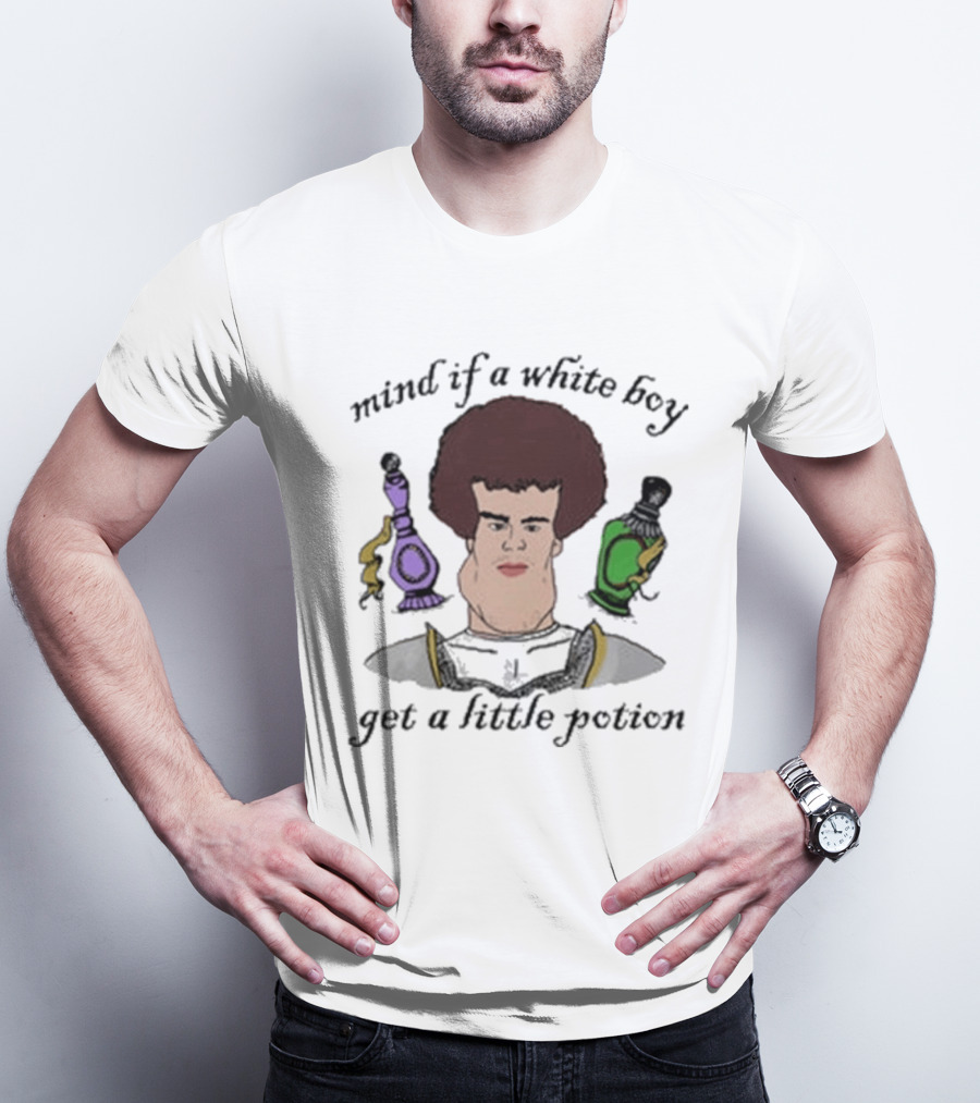 Mind If A White Boy Get A Little Potion Retro Cartoon Humor T-Shirt