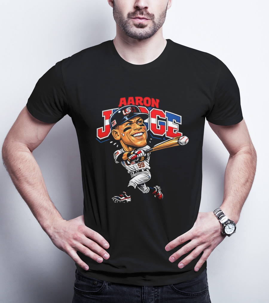 Aaron Judge USA Baseball Classic Swinging Caricature 99 T-Shirt