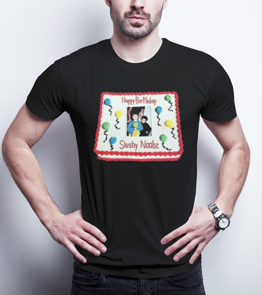 Happy Birthday Slushy Noobz Cake Balloons 2026 T-Shirt