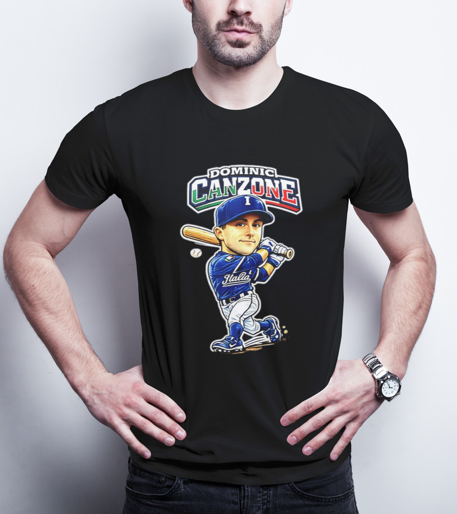 Italy Baseball Classic Dominic Canzone Italia Team Caricature T-Shirt