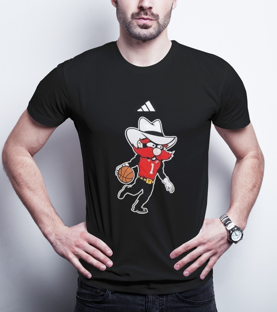 Texas Tech Red Raiders Basketball Wreck 'Em Raider Mascot Playing Basketball T-Shirt
