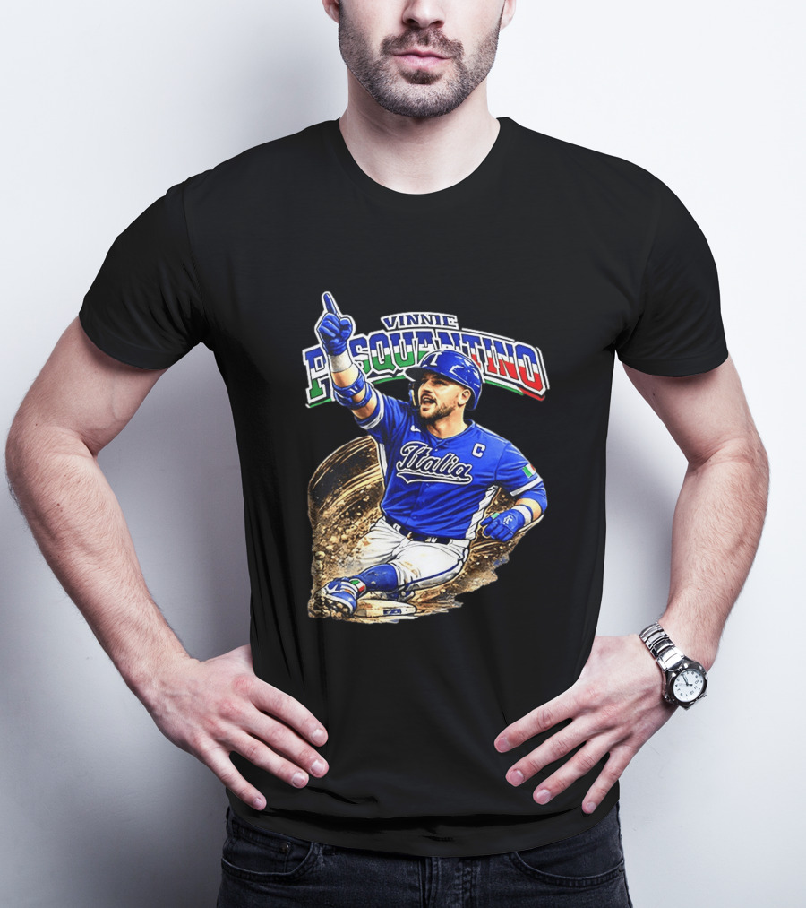 Vinnie Pasquantino Italy Baseball Classic Caricature Italia Jersey Celebration T-Shirt