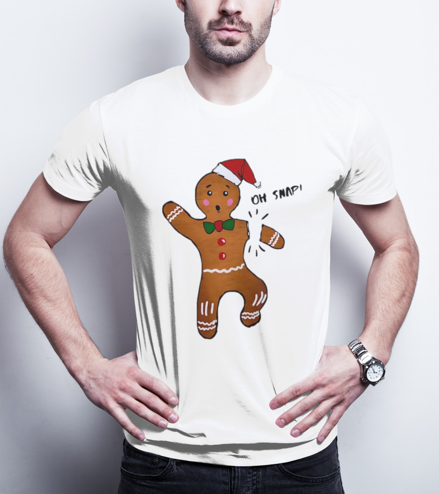 Gingerbread Man Oh Snap Broken Arm Christmas Humor T-Shirt