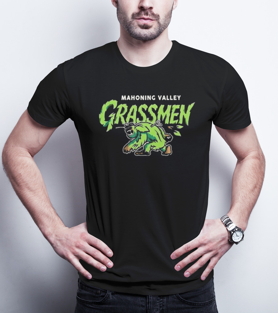 Mahoning Valley Grassmen 2026 Retro Green Creature T-Shirt