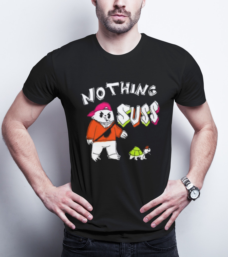 Nothing Suss Cat In Red With Turtle T-Shirt