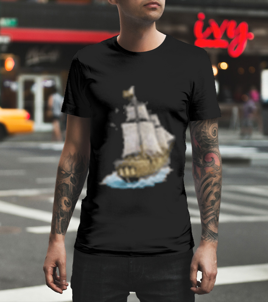 Johnny Blue Skies Dark Clouds Mutiny Midnight Ship Adventure T-Shirt