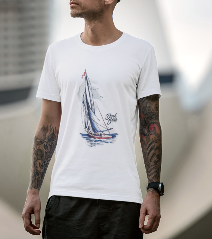 Dark Seas Smooth Sails Sailboat Nautical Adventure T-Shirt