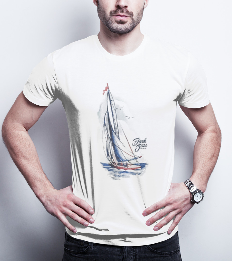 Dark Seas Smooth Sails Sailboat Nautical Adventure T-Shirt