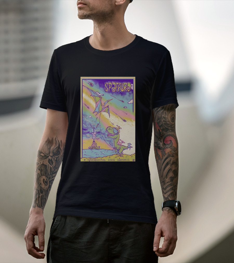 Spafford 3/15/14 Infinity Music Hall Hartford CT Dinosaur Kite T-Shirt