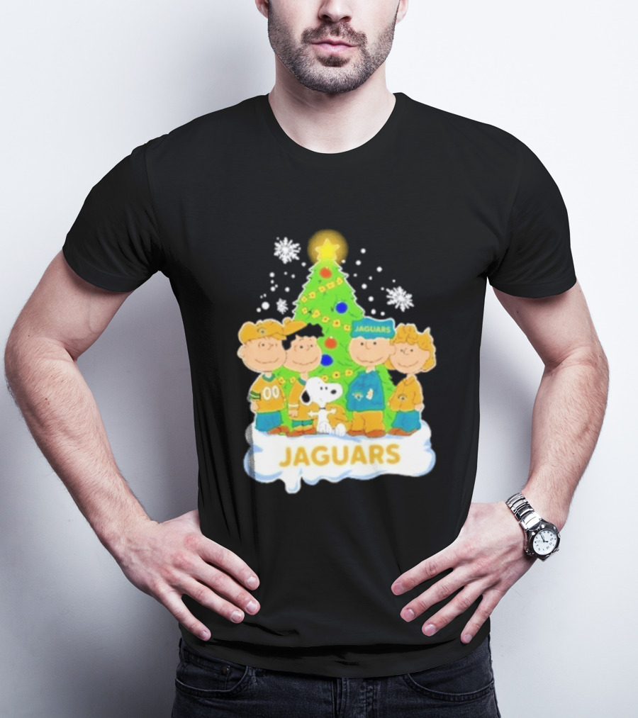 Jacksonville Jaguars Snoopy Peanuts Christmas Tree Celebration T-Shirt