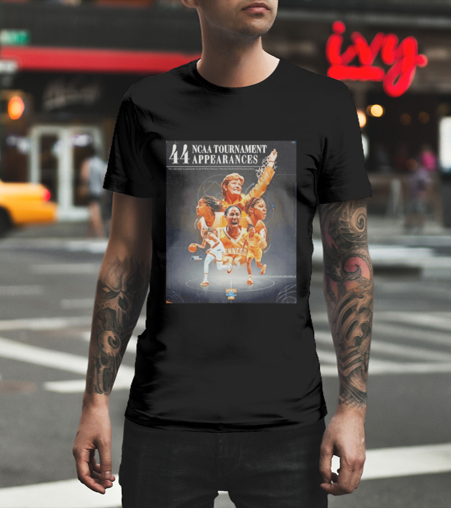 Tennessee Volunteers Women's Basketball 44 NCAA Tournament Appearances Legendary Participation T-Shirt
