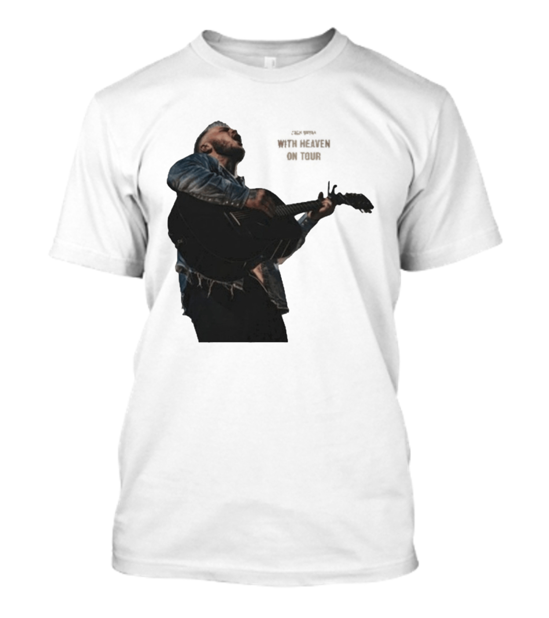 Zach Bryan Heaven On Top Photo Tour Denim Acoustic Performance T-Shirt