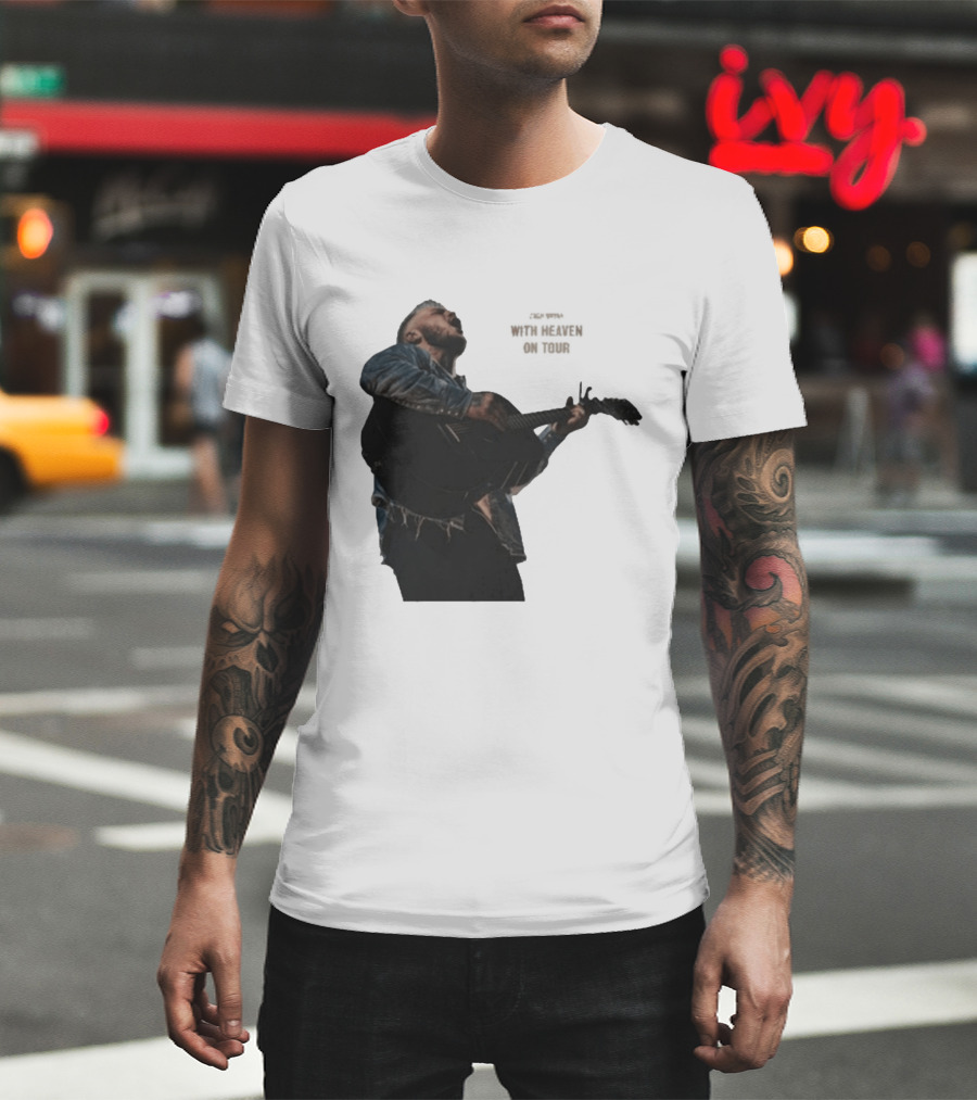 Zach Bryan Heaven On Top Photo Tour Denim Acoustic Performance T-Shirt
