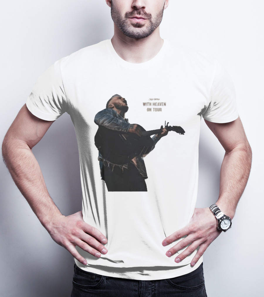 Zach Bryan Heaven On Top Photo Tour Denim Acoustic Performance T-Shirt
