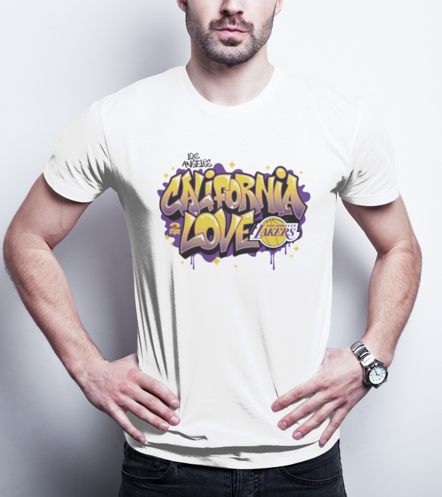 Los Angeles Lakers California Love NBA X Tupac Graffiti T-Shirt