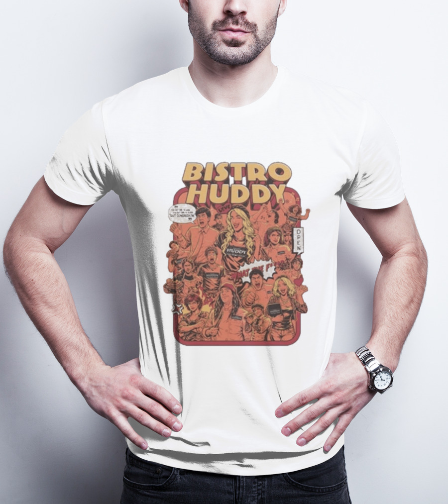 Bistro Huddy What Are You Talking About Open Comic Style Decor T-Shirt