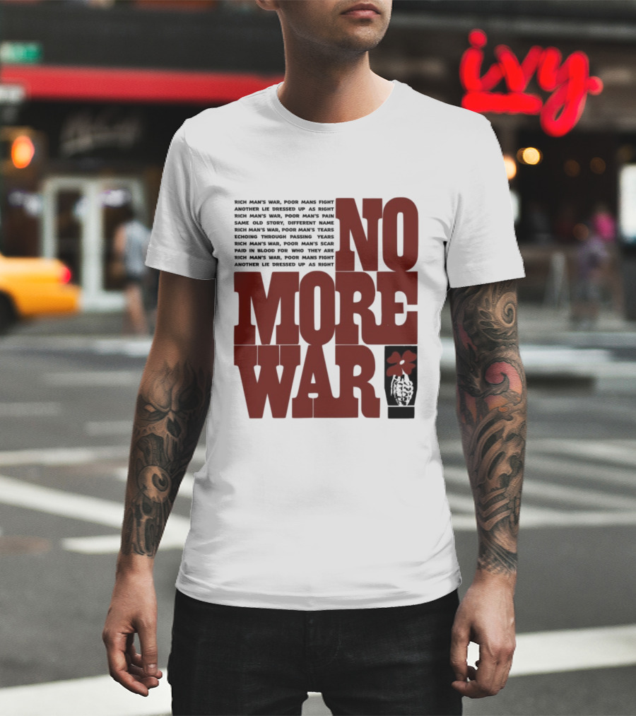 No More War Wear The Peace Flower Grenade T-Shirt