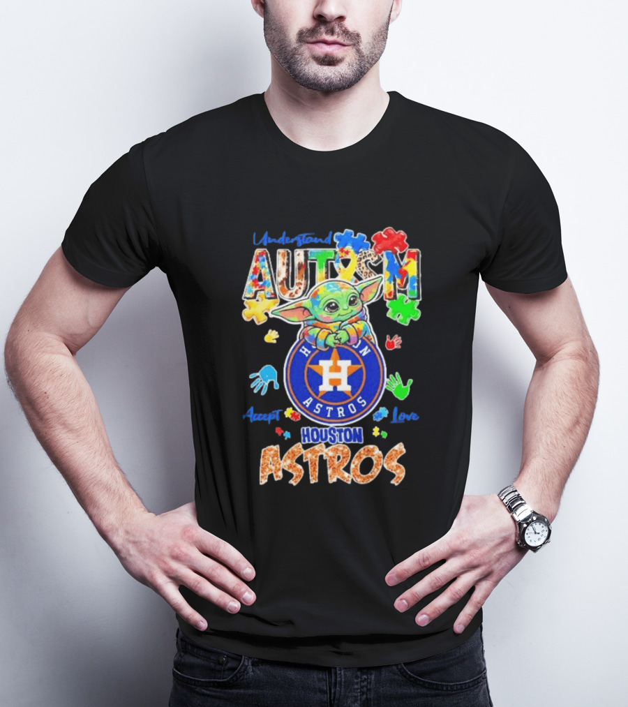 Understanding Autism Baby Yoda Houston Astros Accept Love T-Shirt