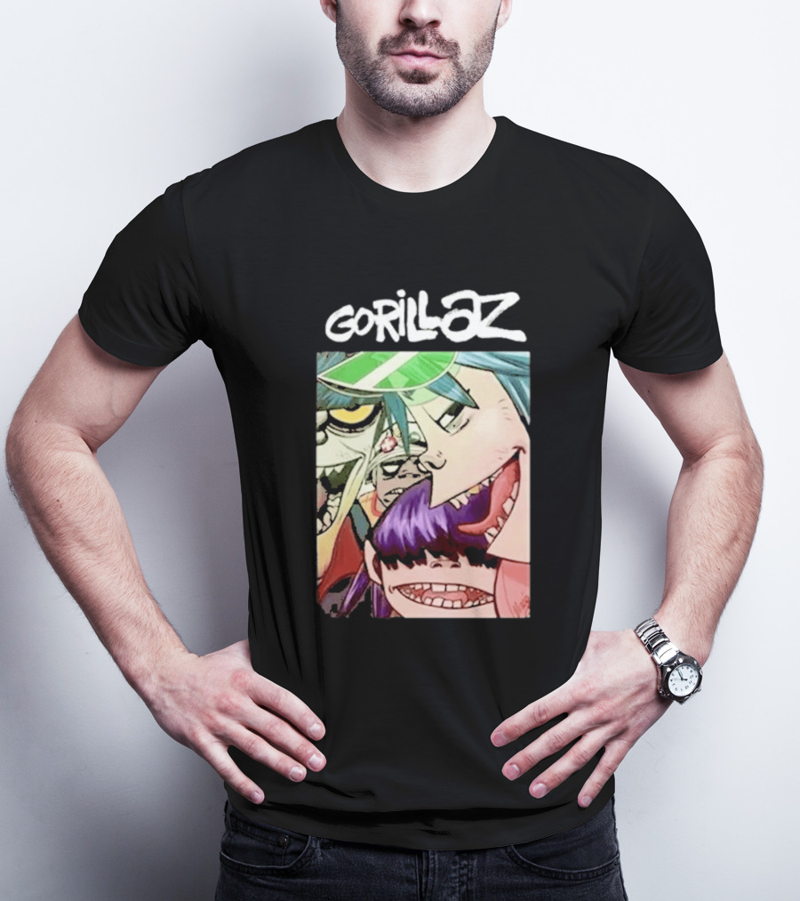 Gorillaz Cartoon Band Characters Art Comic T-Shirt