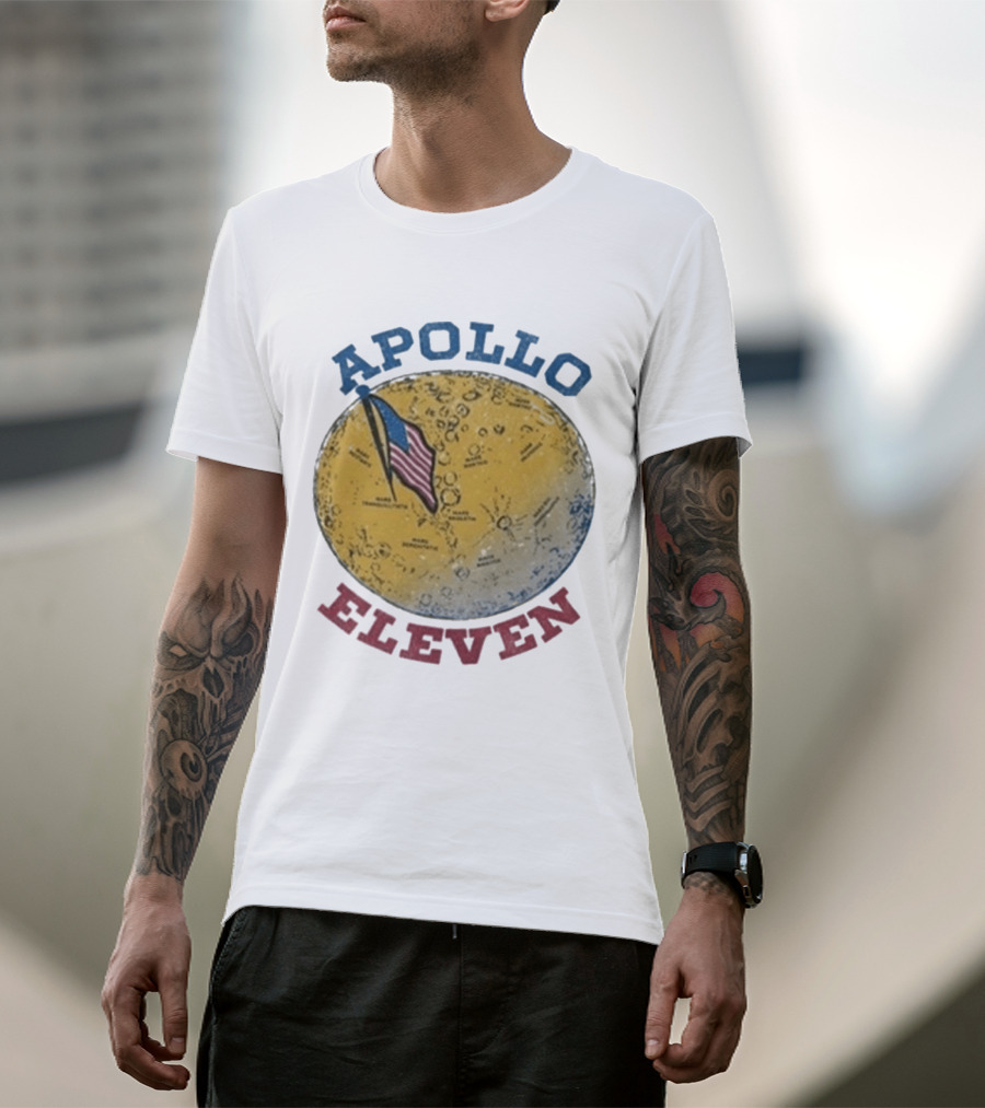 Apollo Eleven Moon Landing Map Flag Styles T-Shirt