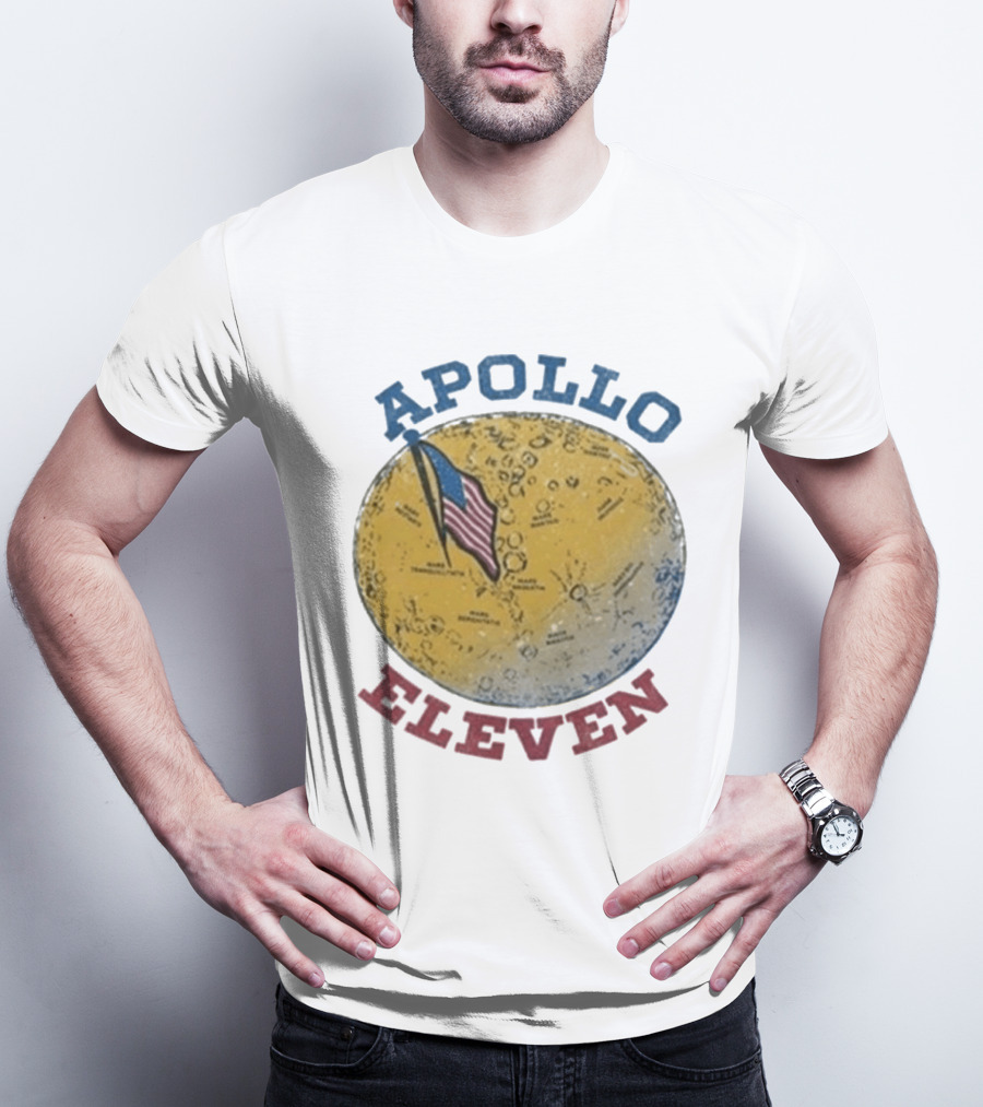 Apollo Eleven Moon Landing Map Flag Styles T-Shirt