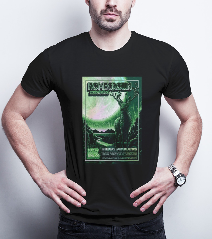 Homegrown Music Festival Bend OR May 7 9 2026 Century Center Polyrhythmics Marchfourth Glitterfox T-Shirt