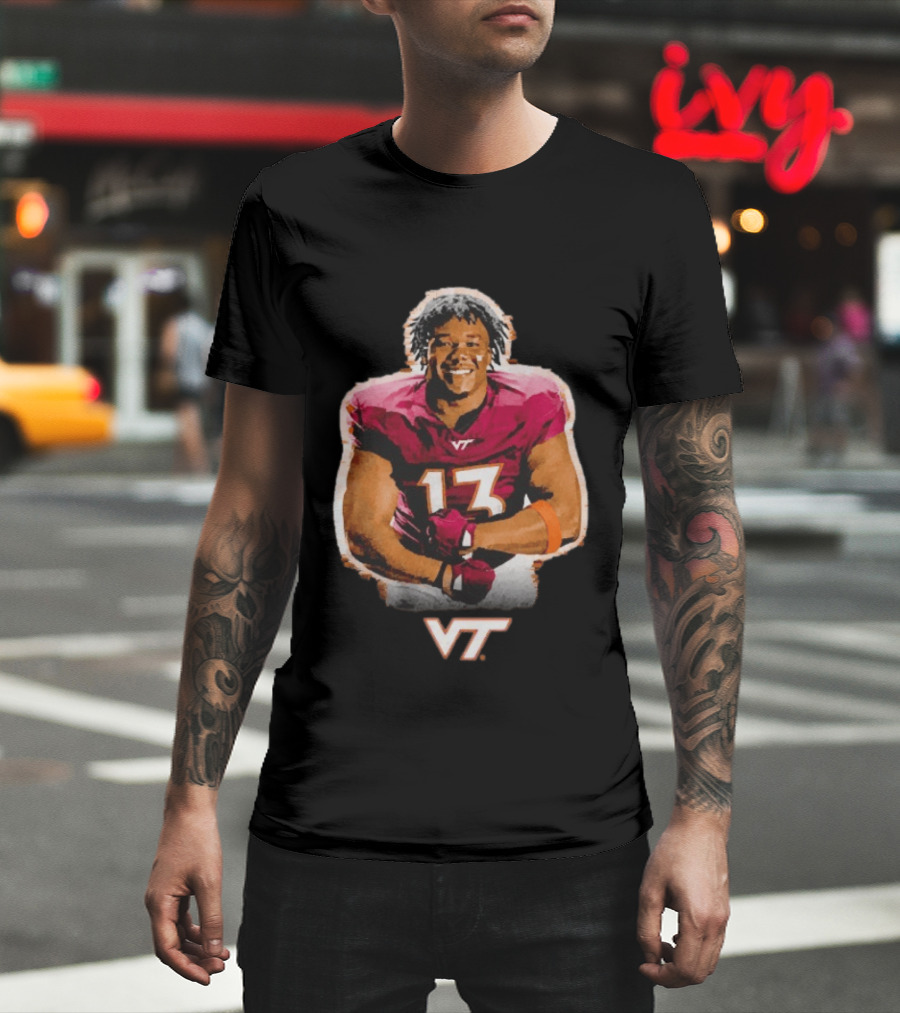 Kemari Copeland Virginia Tech Hokies VT Number 13 T-Shirt