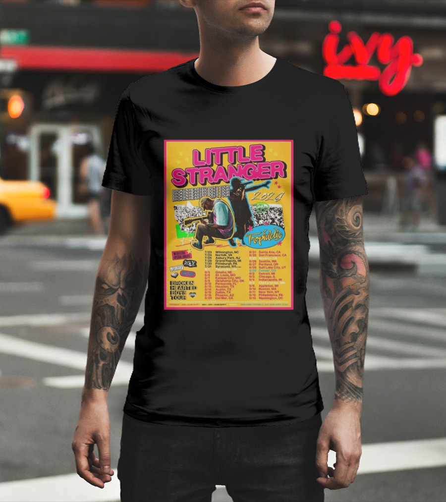 Little Stranger Broken Hearted Boys Tour 2026 North America Tropidelic Tour With Special Guests Wax JARV Danifilms Dates Locations T-Shirt