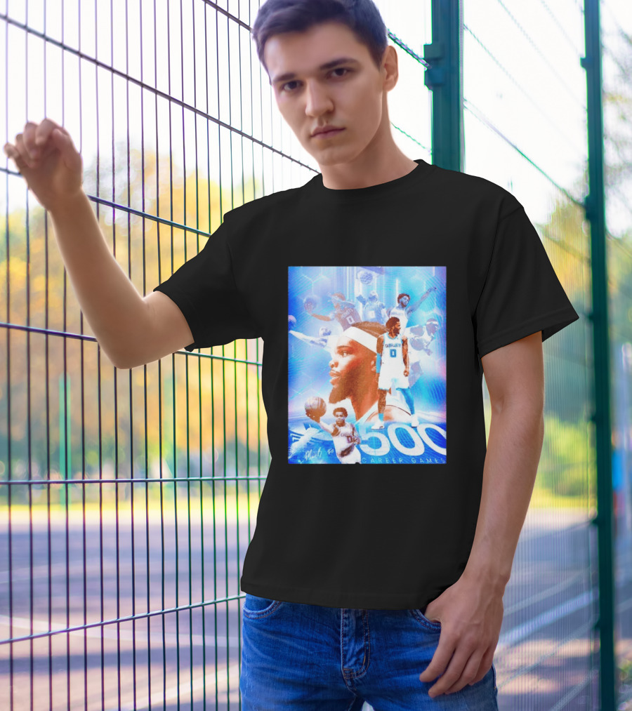 Miles Bridges 500 Career Games Collage Charlotte Hornets NBA Basketball T-Shirt