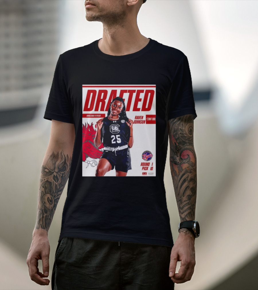 Raven Johnson Drafted Round 1 Pick 10 Indiana Fever WNBA 2026 T-Shirt