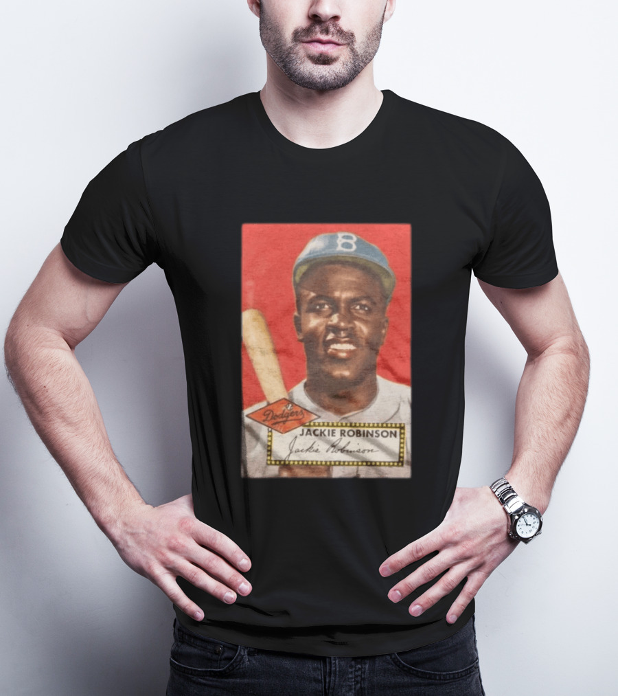 Jackie Robinson 1952 Topps Baseball Dodgers T-Shirt