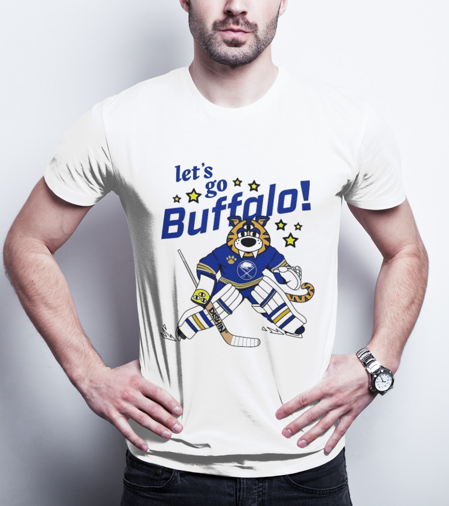 Let's Go Buffalo Sabres Just Dishin' Sabretooth Goalie T-Shirt