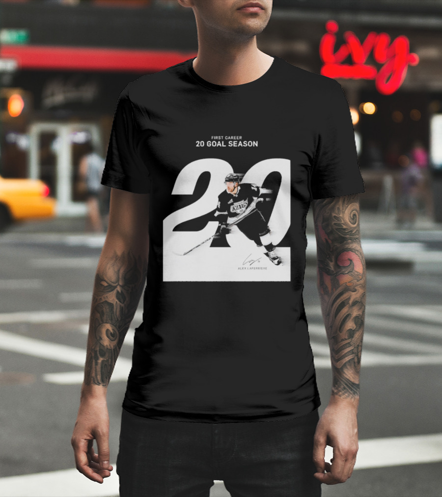 Alex Laferriere Los Angeles Kings First Career 20 Goal Season 20 T-Shirt