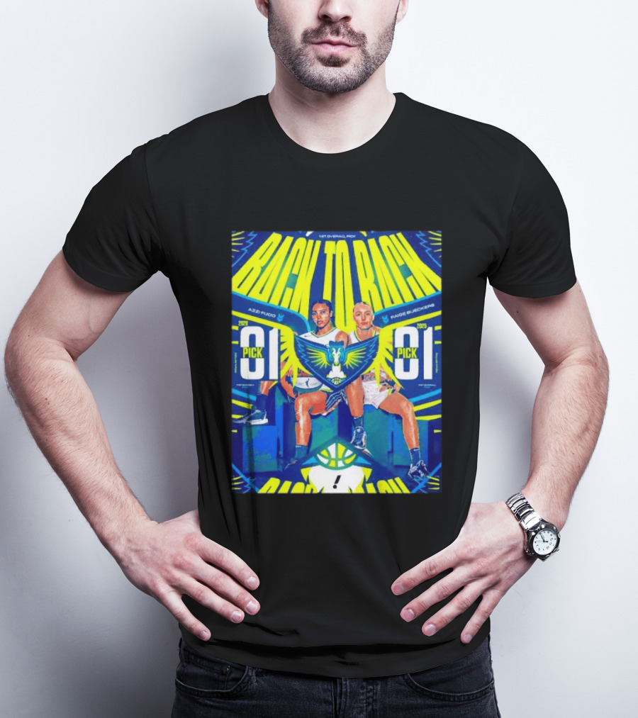 BACK TO BACK Azzi Fudd Paige Bueckers Dallas Wings 2026 1 Pick WNBA Draft T-Shirt